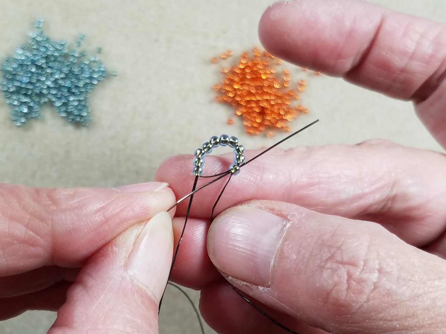 Bead Weaving 101 – Circular Flat Netting Stitch – The Alluring Bead ...